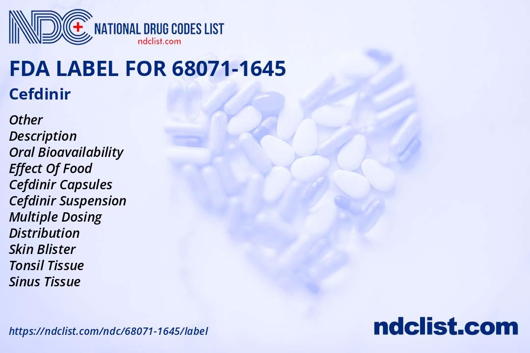 Cefdinir- FDA Label NDC68071-1645