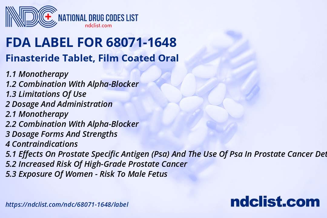 FDA Label for Finasteride - Indications, Usage & Precautions