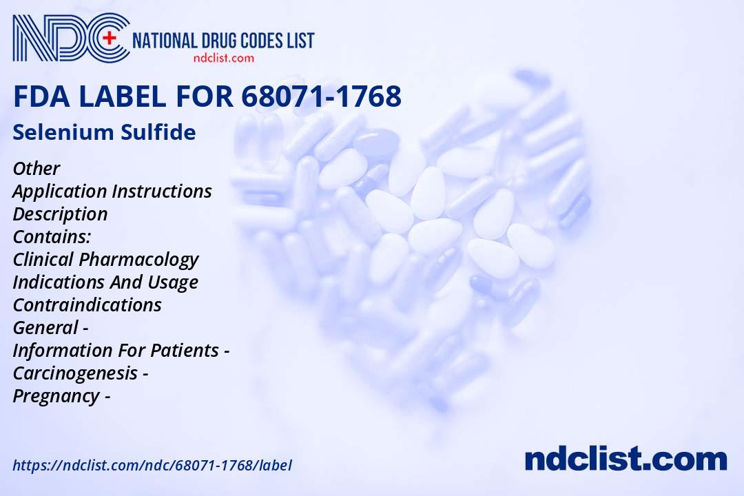 FDA Label for Selenium Sulfide - Indications, Usage & Precautions