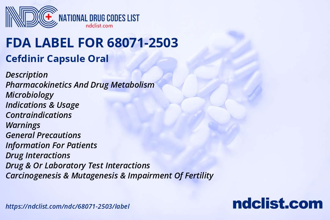 FDA Label for Cefdinir Capsule Oral - Indications, Usage & Precautions