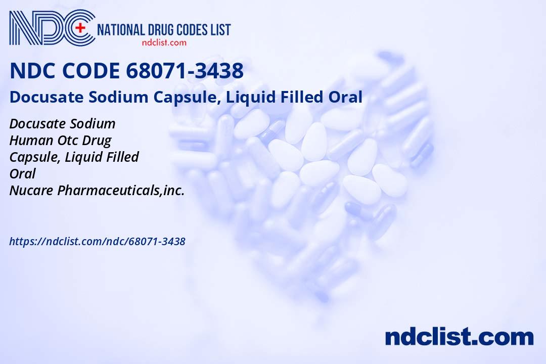 NDC 68071-3438 Docusate Sodium Capsule, Liquid Filled Oral