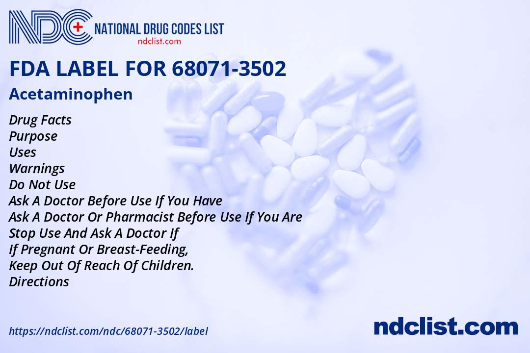 FDA Label for Acetaminophen - Indications, Usage & Precautions