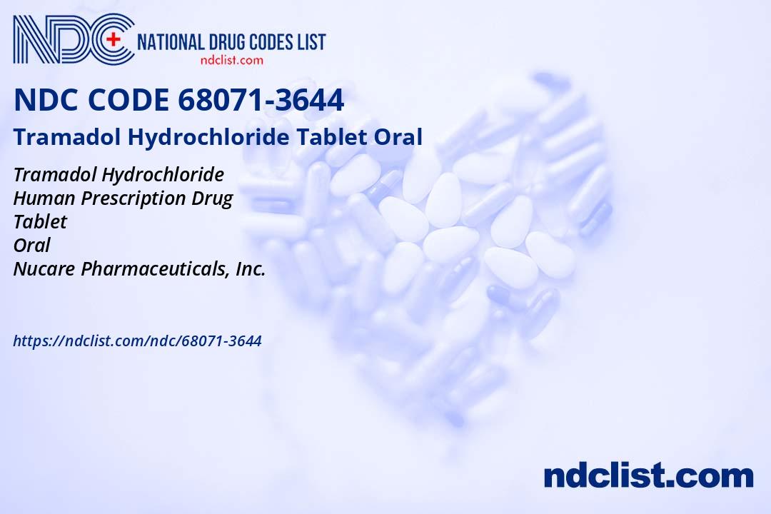 Tramadol Hydrochloride Tablet NDC 68071-3644