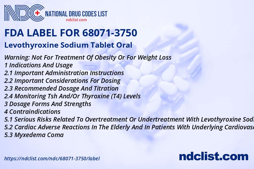 FDA Label for Levothyroxine Sodium Tablet Oral - Indications, Usage ...