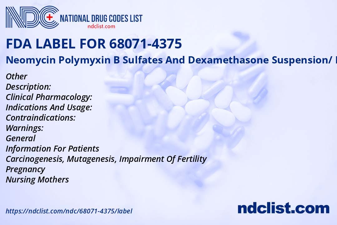 FDA Label for Neomycin Polymyxin B Sulfates And Dexamethasone ...