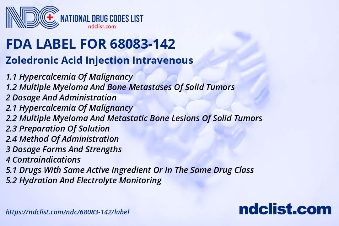 Fda Label For Zoledronic Acid Injection Intravenous Indications Usage And Precautions