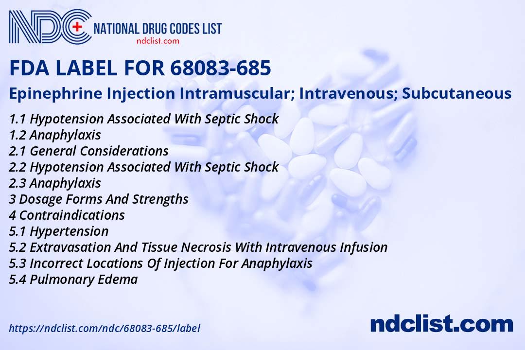 FDA Label for Epinephrine Injection Intramuscular; Intravenous ...