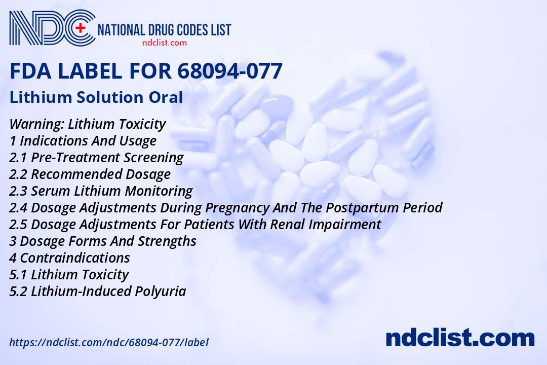 Lithium Solution- FDA Label NDC68094-077