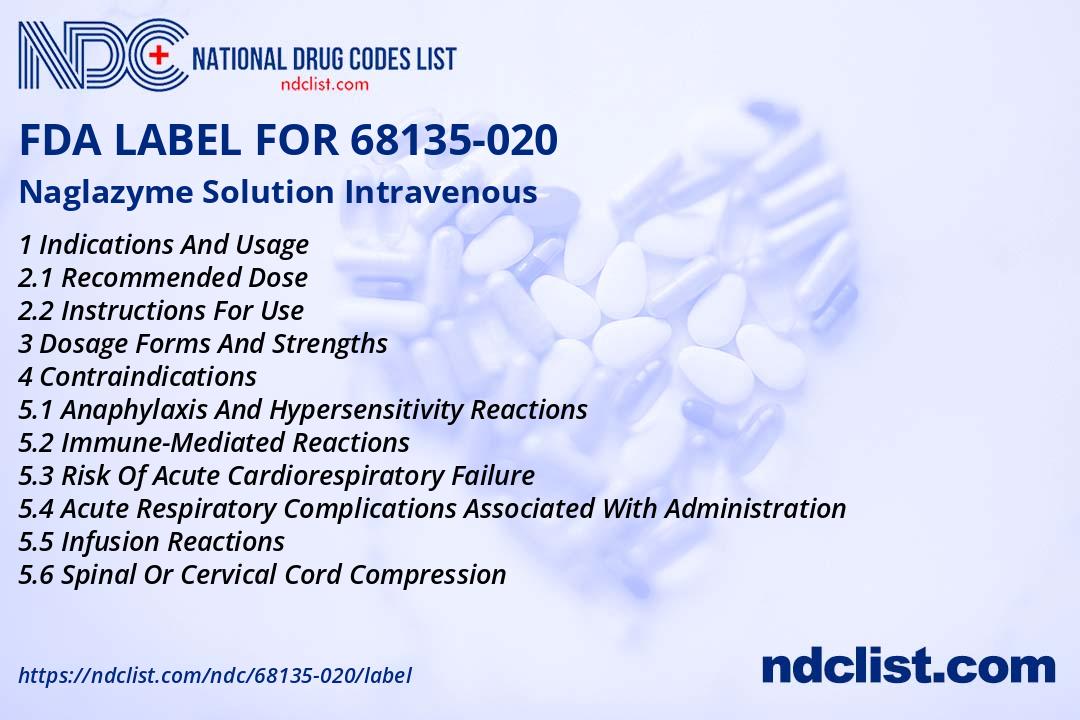 Naglazyme Solution- FDA Label NDC68135-020