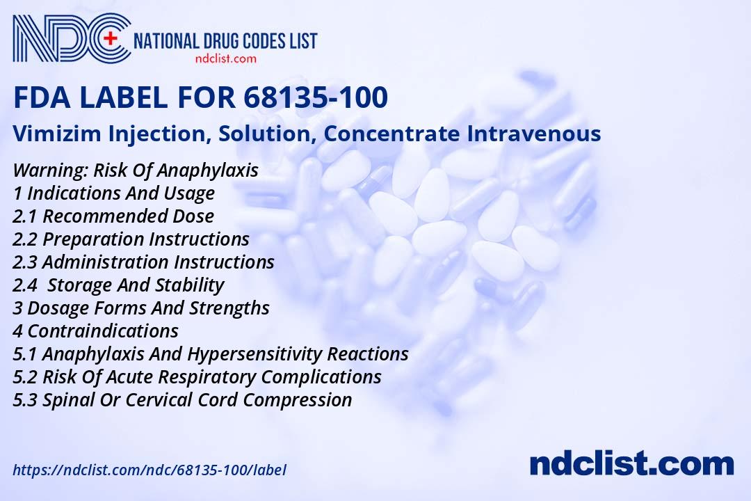 FDA Label for Vimizim Injection, Solution, Concentrate Intravenous ...