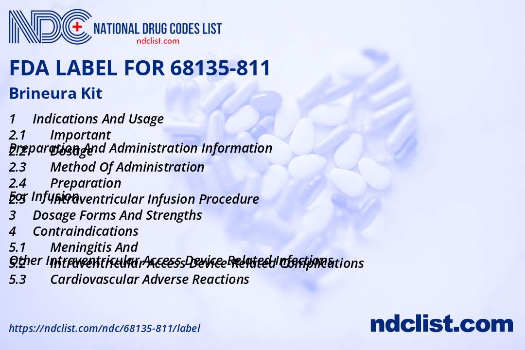 FDA Label for Brineura Kit - Indications, Usage & Precautions