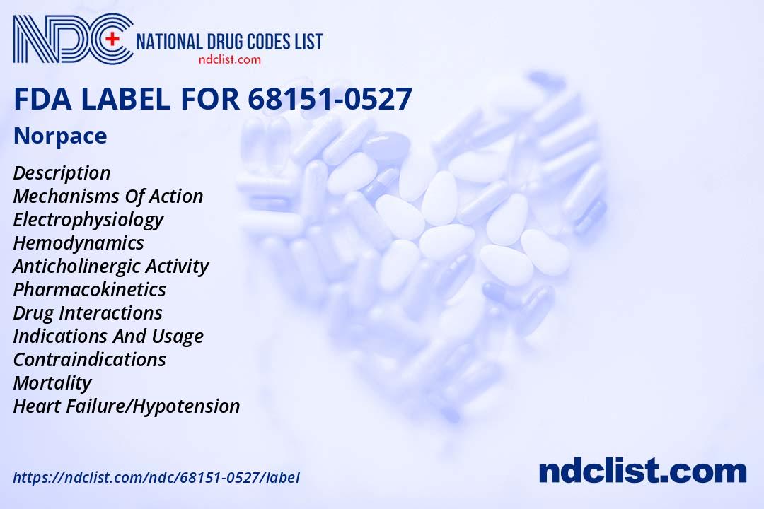 FDA Label for Norpace - Indications, Usage & Precautions