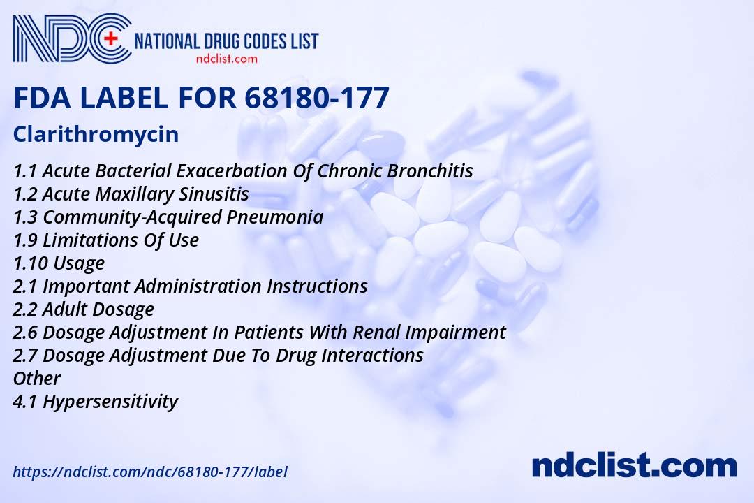 FDA Label for Clarithromycin - Indications, Usage & Precautions