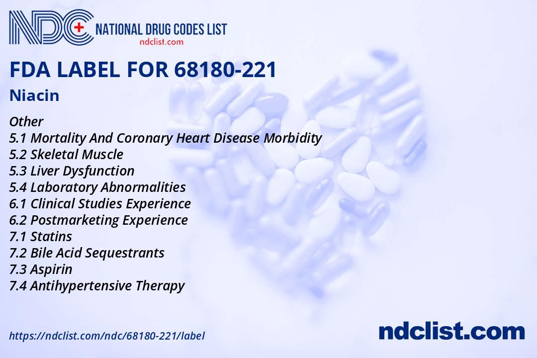 Niacin- FDA Label NDC68180-221