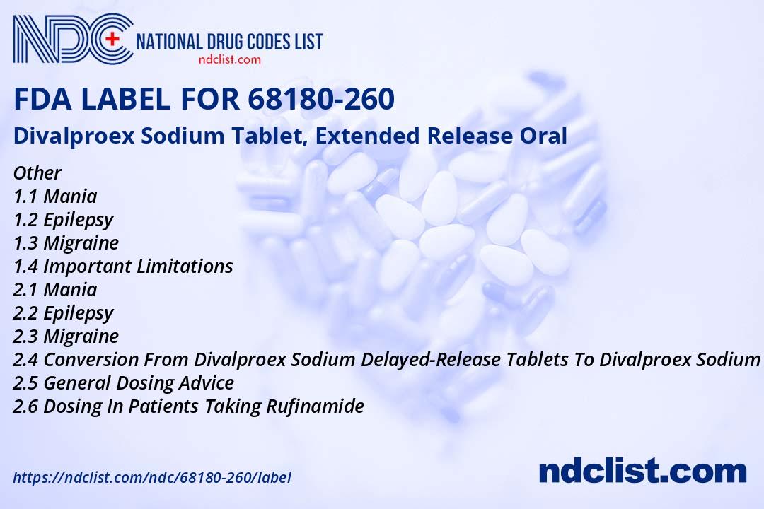 FDA Label for Divalproex Sodium Tablet, Extended Release Oral ...