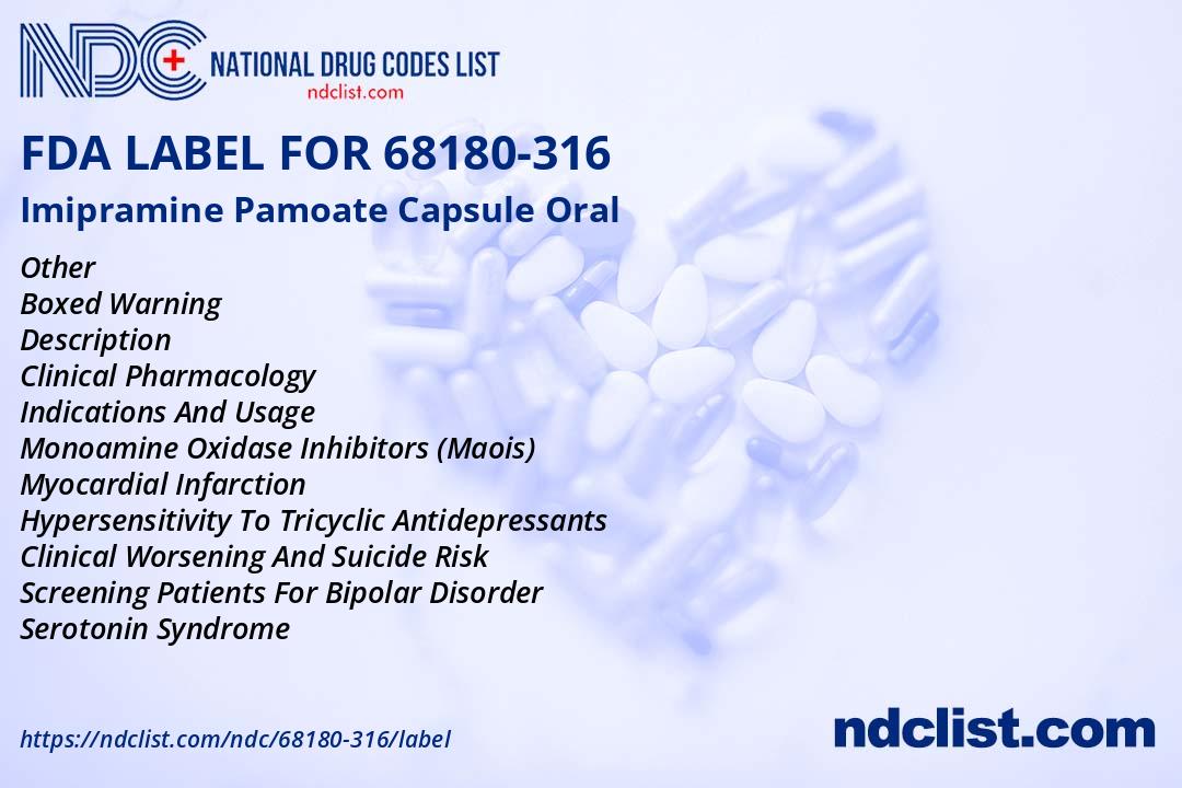 FDA Label for Imipramine Pamoate Capsule Oral - Indications, Usage ...