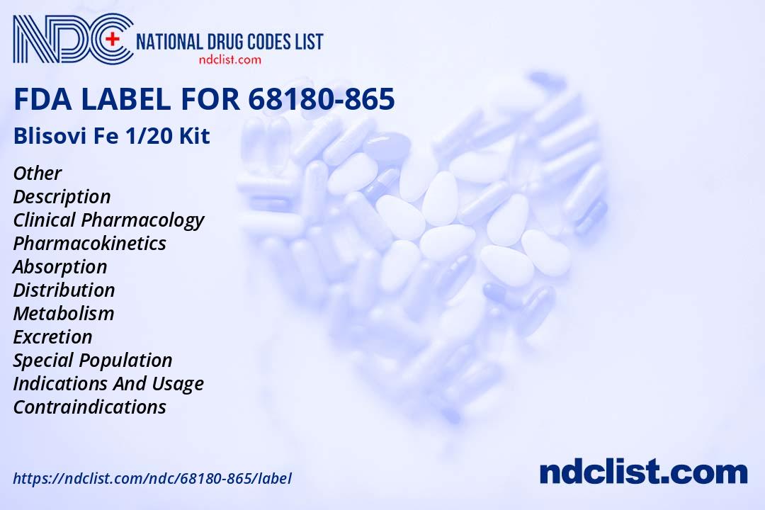 FDA Label for Blisovi Fe 1/20 Kit - Indications, Usage & Precautions