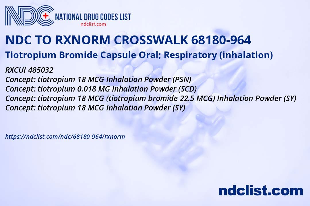 Tiotropium Bromide Capsule- RxNorm Crosswalk NDC68180-964