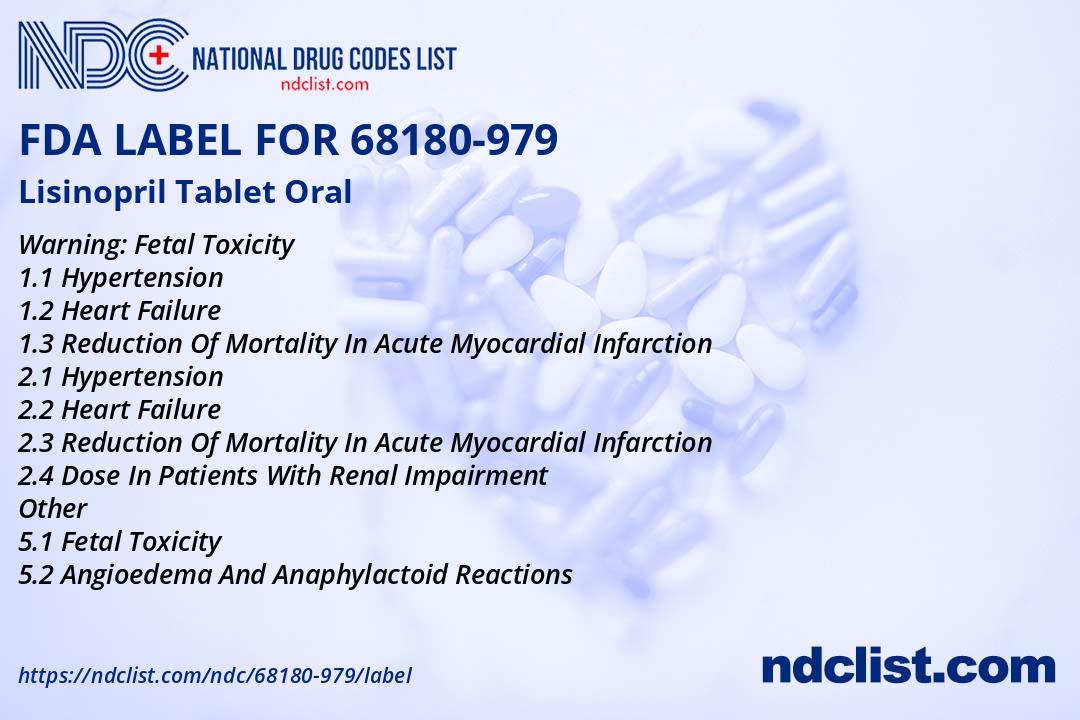 FDA Label for Lisinopril Tablet Oral - Indications, Usage & Precautions