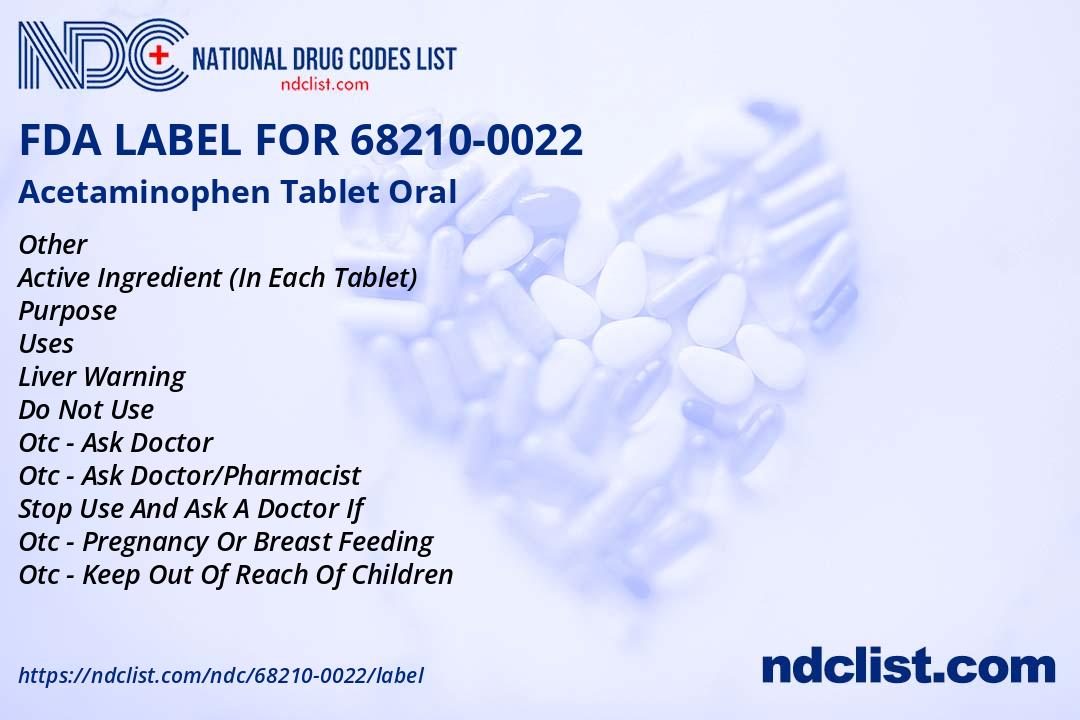 Acetaminophen - FDA Label NDC 68210-0022