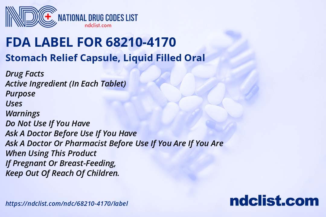 Stomach Relief- FDA Label NDC68210-4170