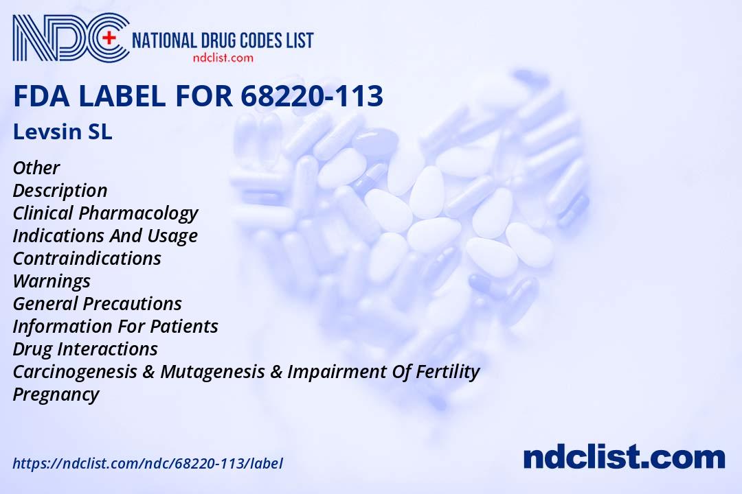 Levsin - FDA Label NDC 68220-113