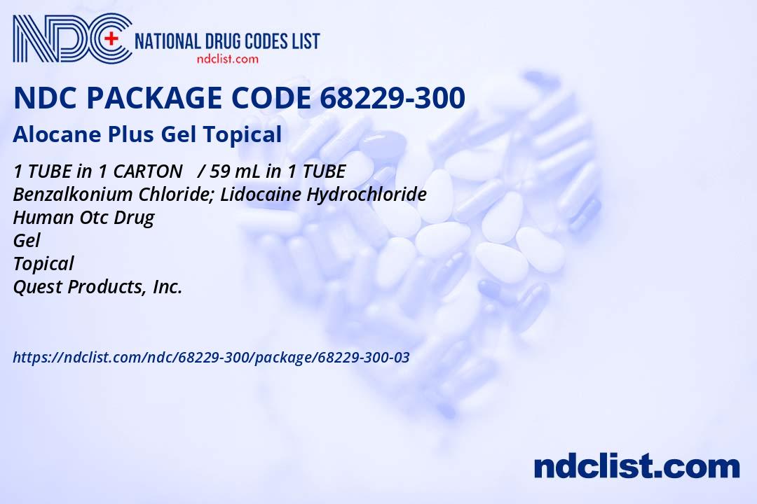 NDC Package 68229-300-03 Alocane Plus Gel Topical