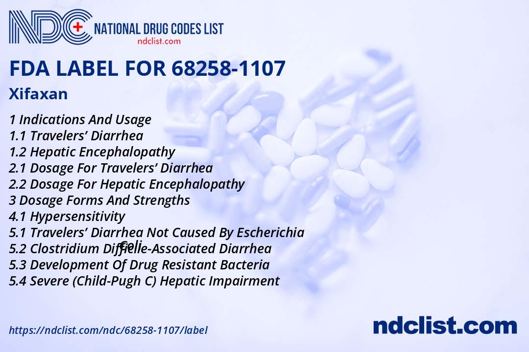 FDA Label for Xifaxan - Indications, Usage & Precautions