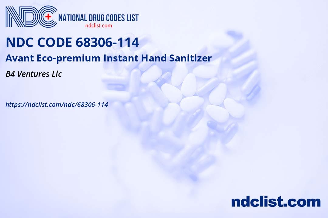 NDC 68306-114 Avant Eco-premium Instant Hand Sanitizer