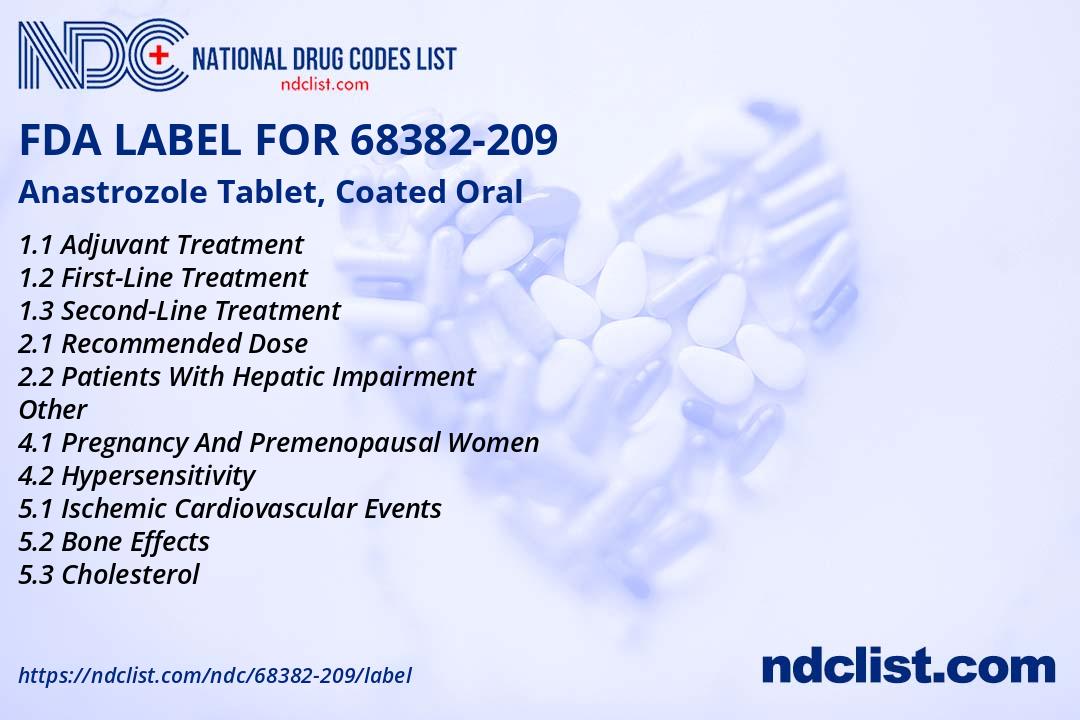 FDA Label for Anastrozole Tablet, Coated Oral - Indications, Usage ...