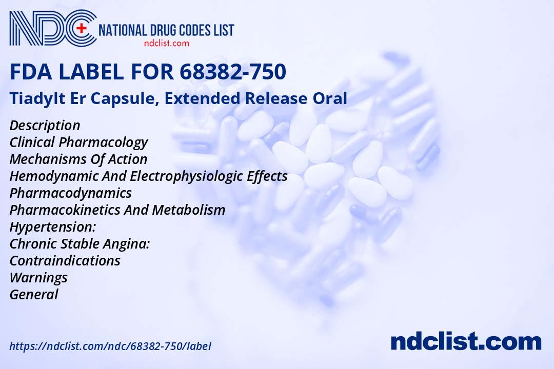 Tiadylt Er Capsule, Extended Release- FDA Label NDC68382-750