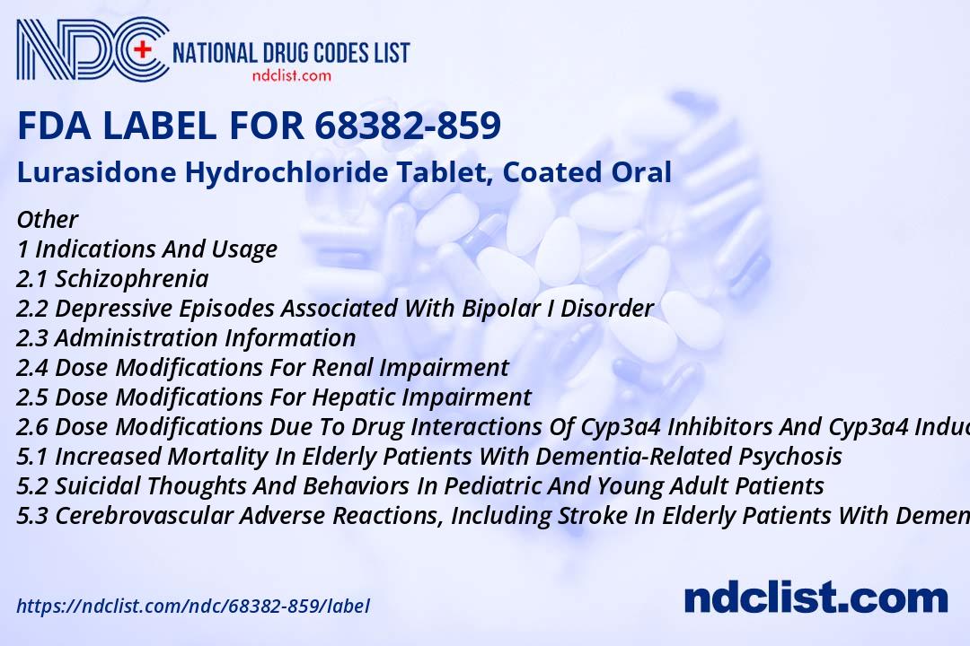 FDA Label for Lurasidone Hydrochloride Tablet, Coated Oral ...