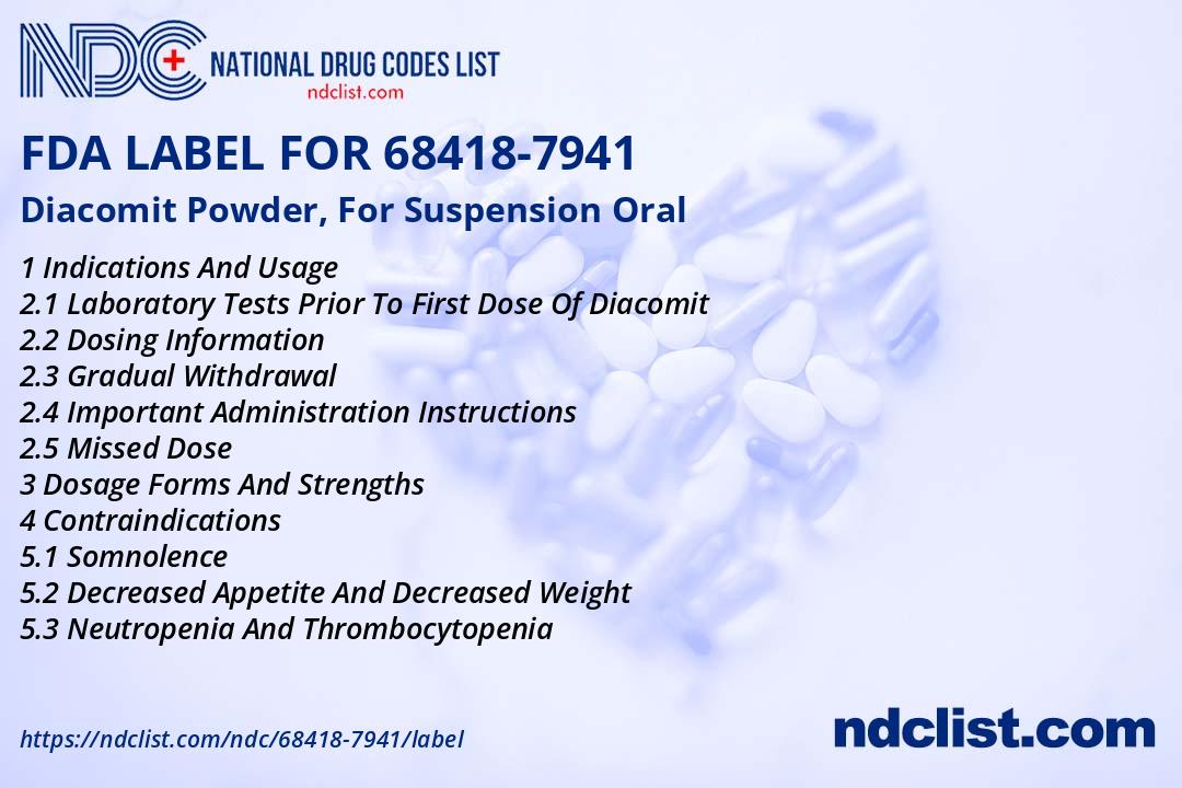 Diacomit Powder, For Suspension- FDA Label NDC68418-7941