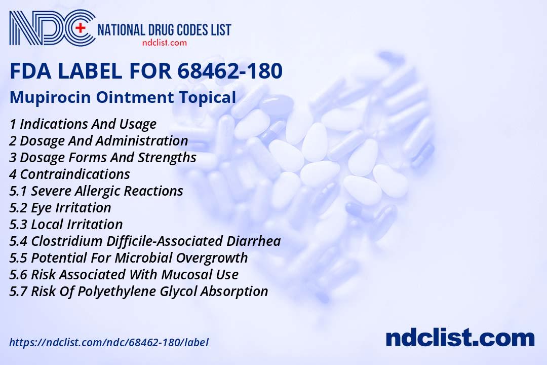 FDA Label for Mupirocin Ointment Topical - Indications, Usage & Precautions