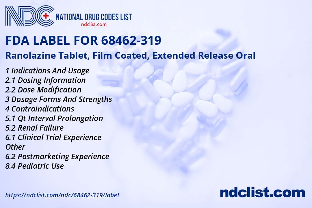 Ranolazine- FDA Label NDC68462-319