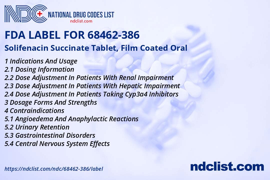 FDA Label for Solifenacin Succinate Tablet, Film Coated Oral ...