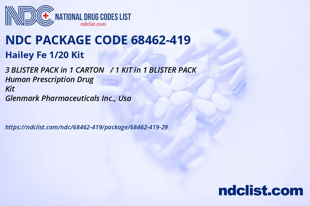 NDC Package 68462-419-29 Hailey Fe 1/20 Kit