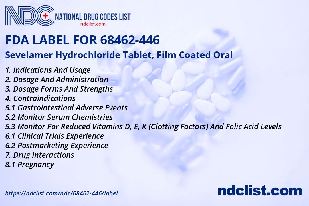 FDA Label for Sevelamer Hydrochloride Tablet, Film Coated Oral ...