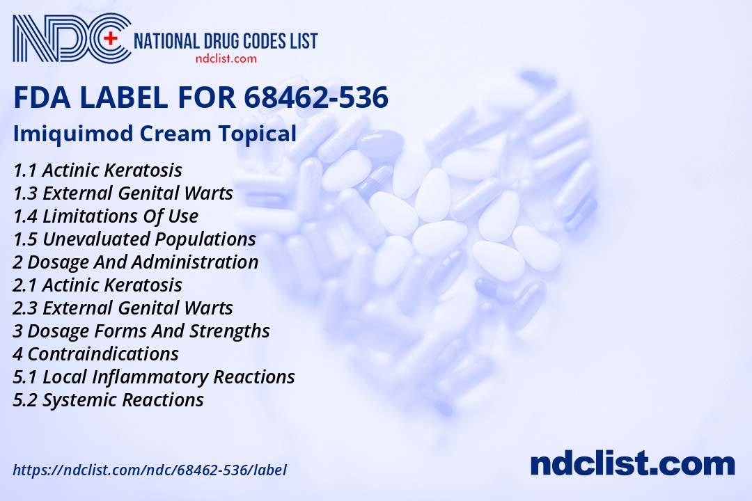 Imiquimod Cream- FDA Label NDC68462-536