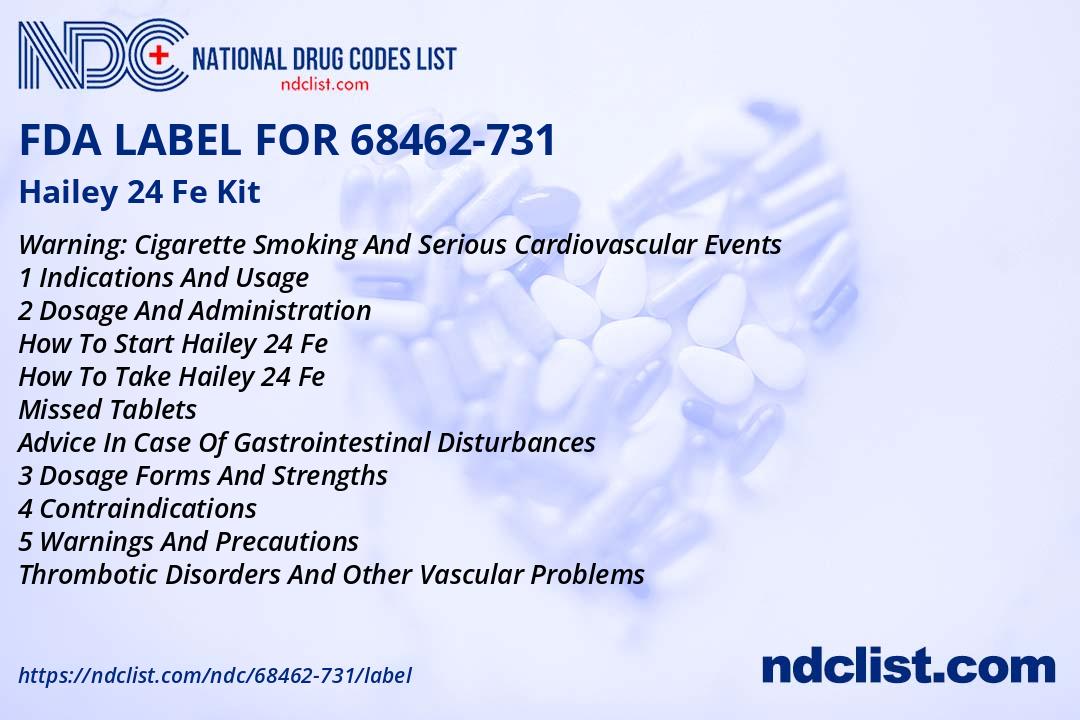 FDA Label for Hailey 24 Fe Kit - Indications, Usage & Precautions