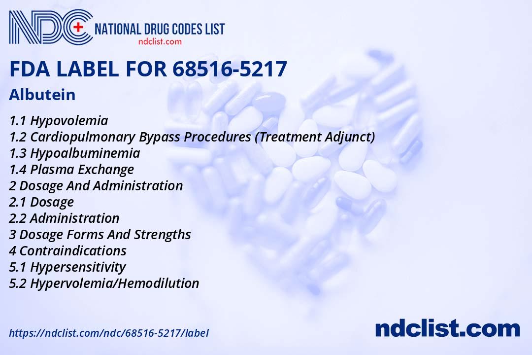 Albutein FDA Label - NDC 68516-5217