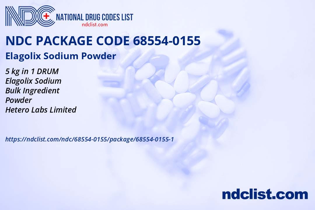 NDC Package 68554-0155-1 Elagolix Sodium Powder