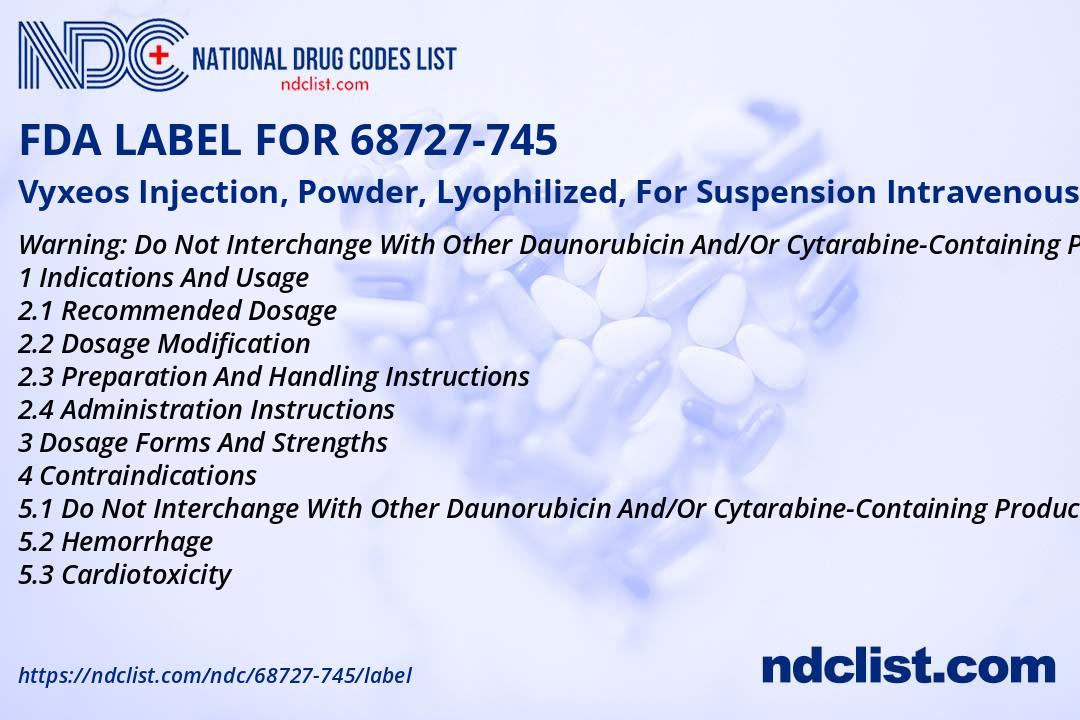 FDA Label for Vyxeos Injection, Powder, Lyophilized, For Suspension ...