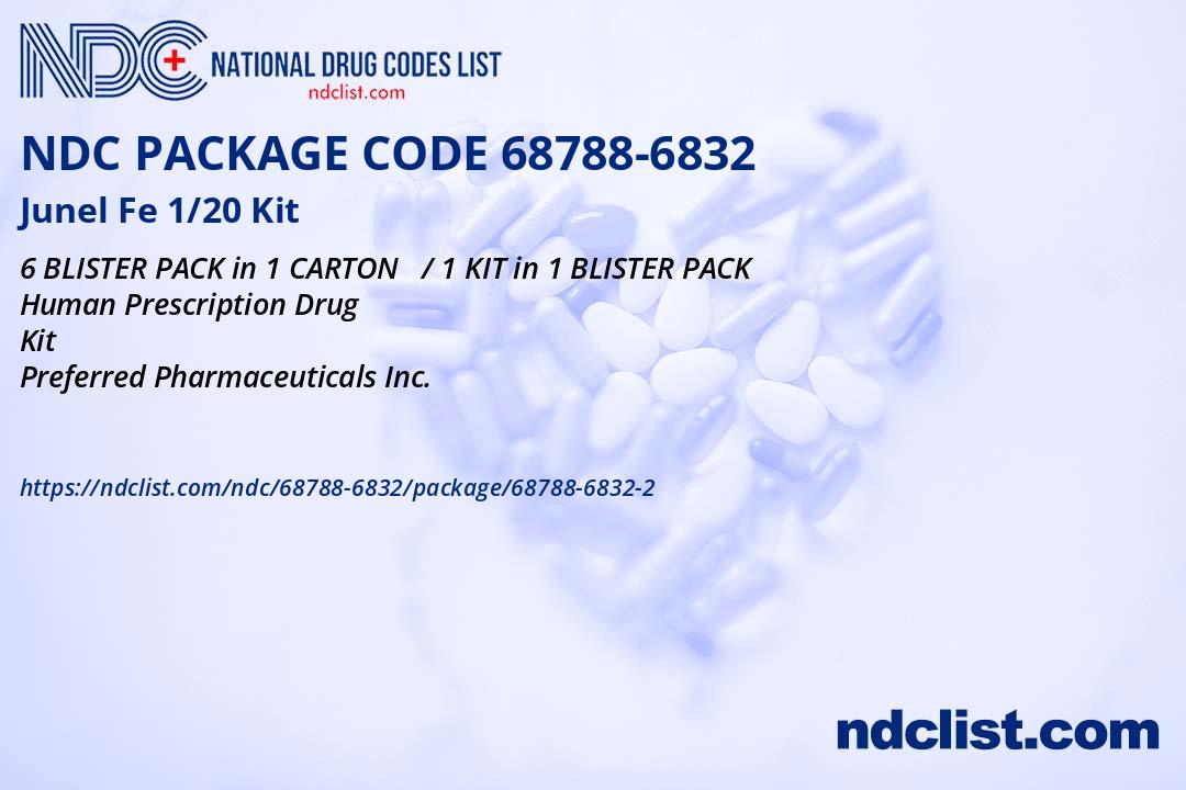 NDC Package 68788-6832-2 Junel Fe 1/20
