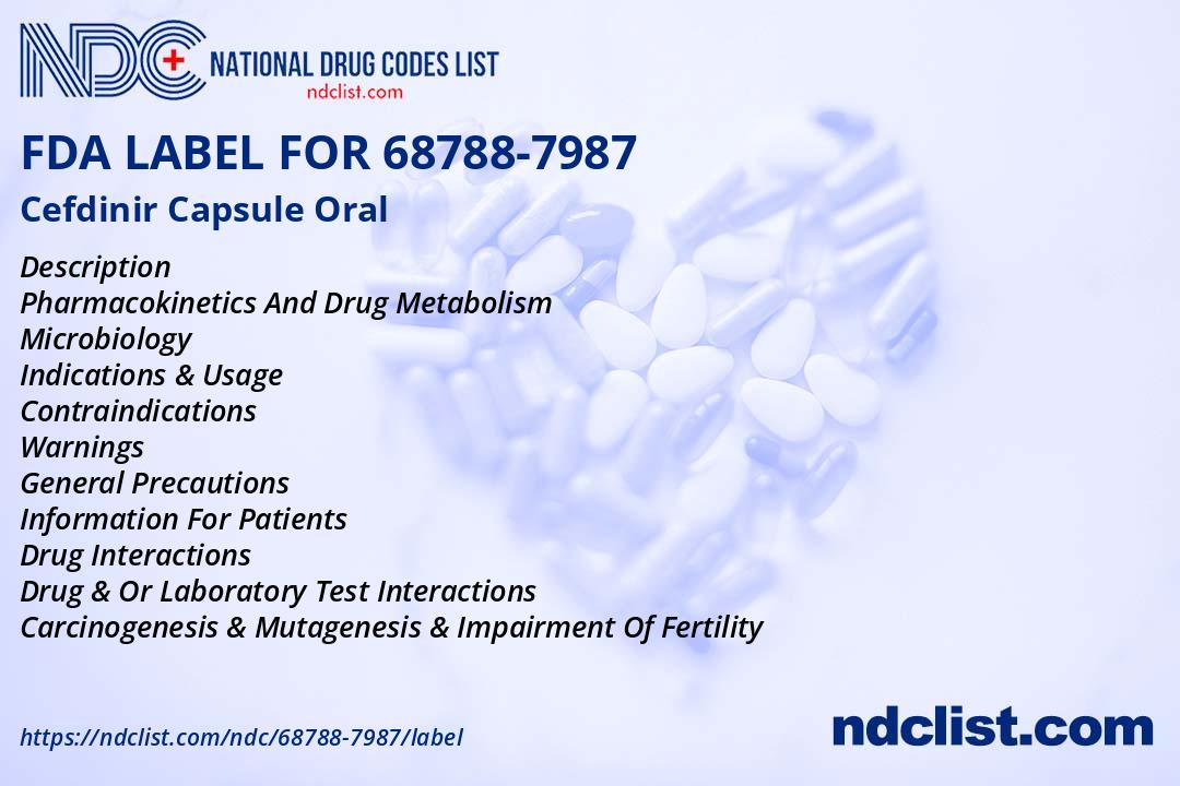 FDA Label for Cefdinir Capsule Oral - Indications, Usage & Precautions