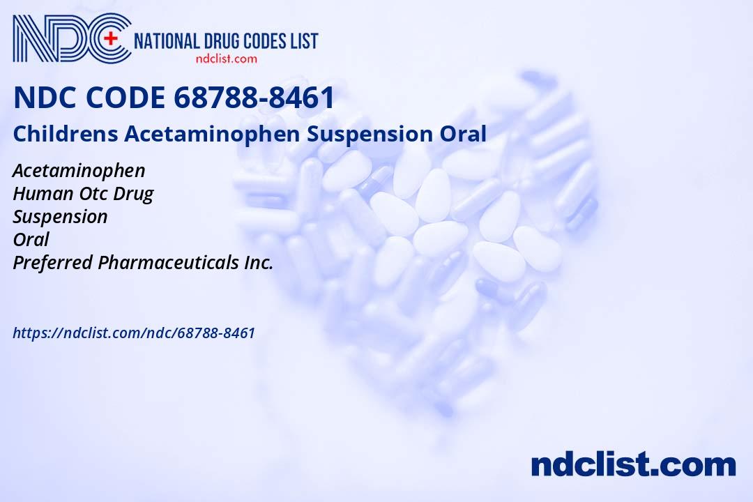 NDC 68788-8461 Childrens Acetaminophen Suspension Oral