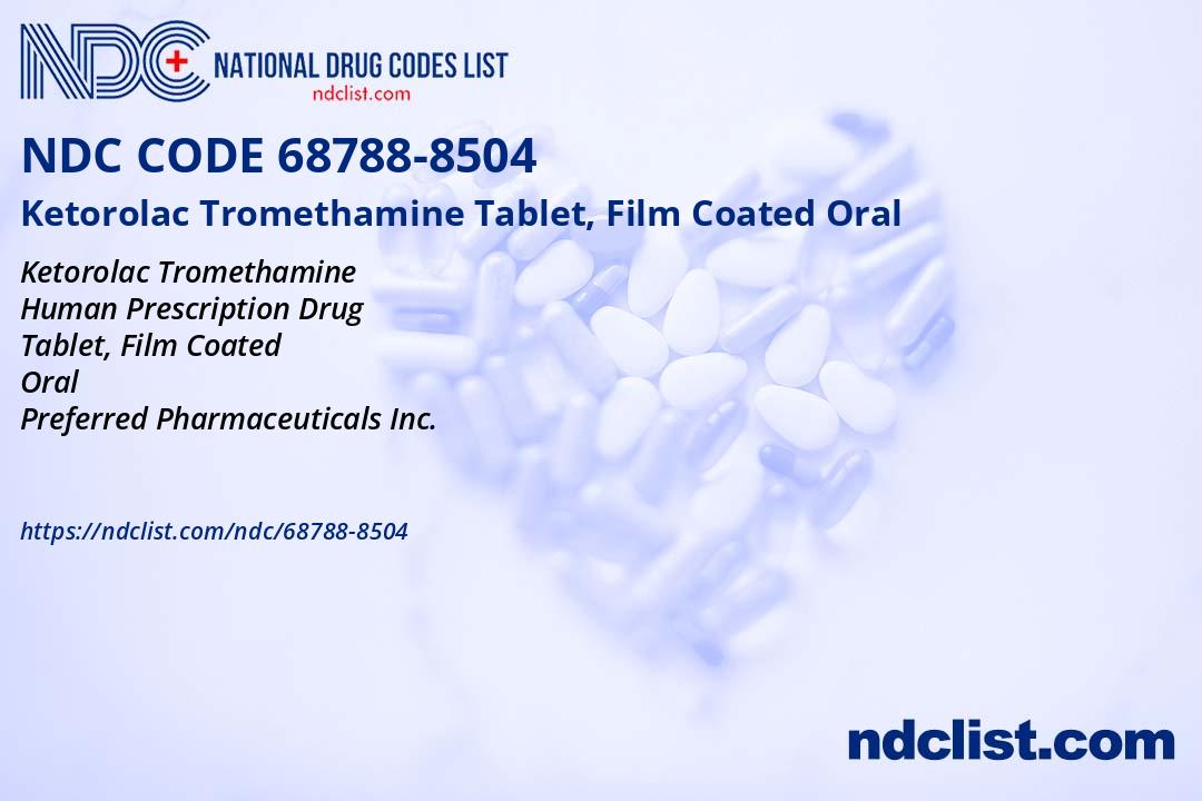 NDC 68788-8504 Ketorolac Tromethamine