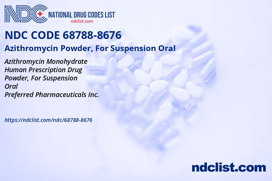 NDC 68788-8676 Azithromycin Powder, For Suspension Oral
