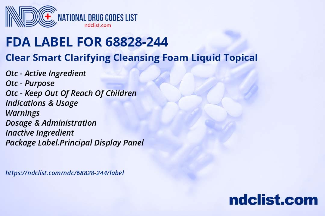 FDA Label for Clear Smart Clarifying Cleansing Foam Liquid Topical ...