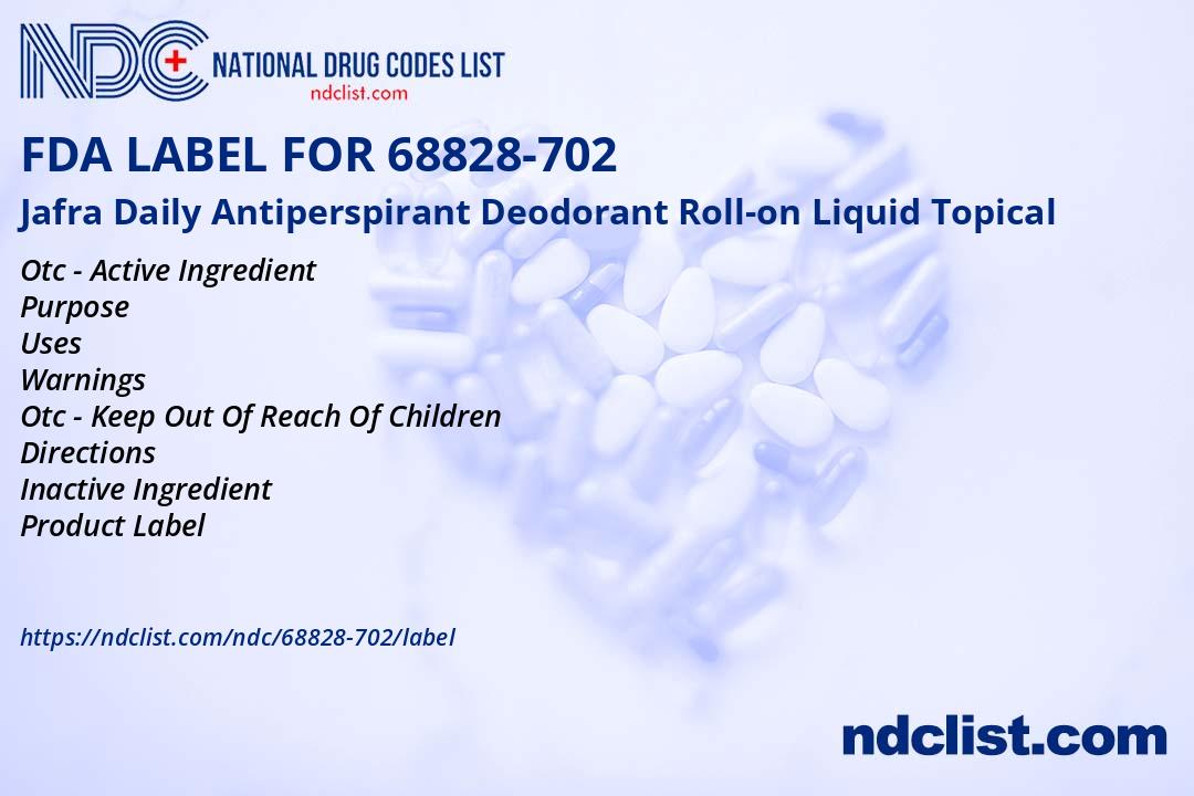 FDA Label for Jafra Daily Antiperspirant Deodorant Roll-on Liquid ...